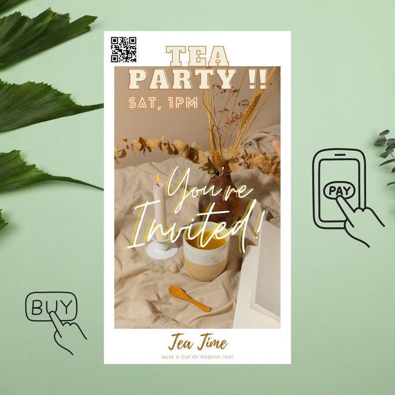 Simple Invitation Card Template | Digital Print | Editable Canva ...