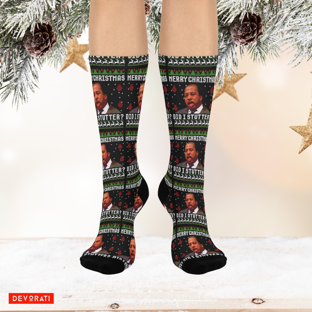 The Office Christmas Socks Ugly Christmas Socks Did I Stutter Funny ...