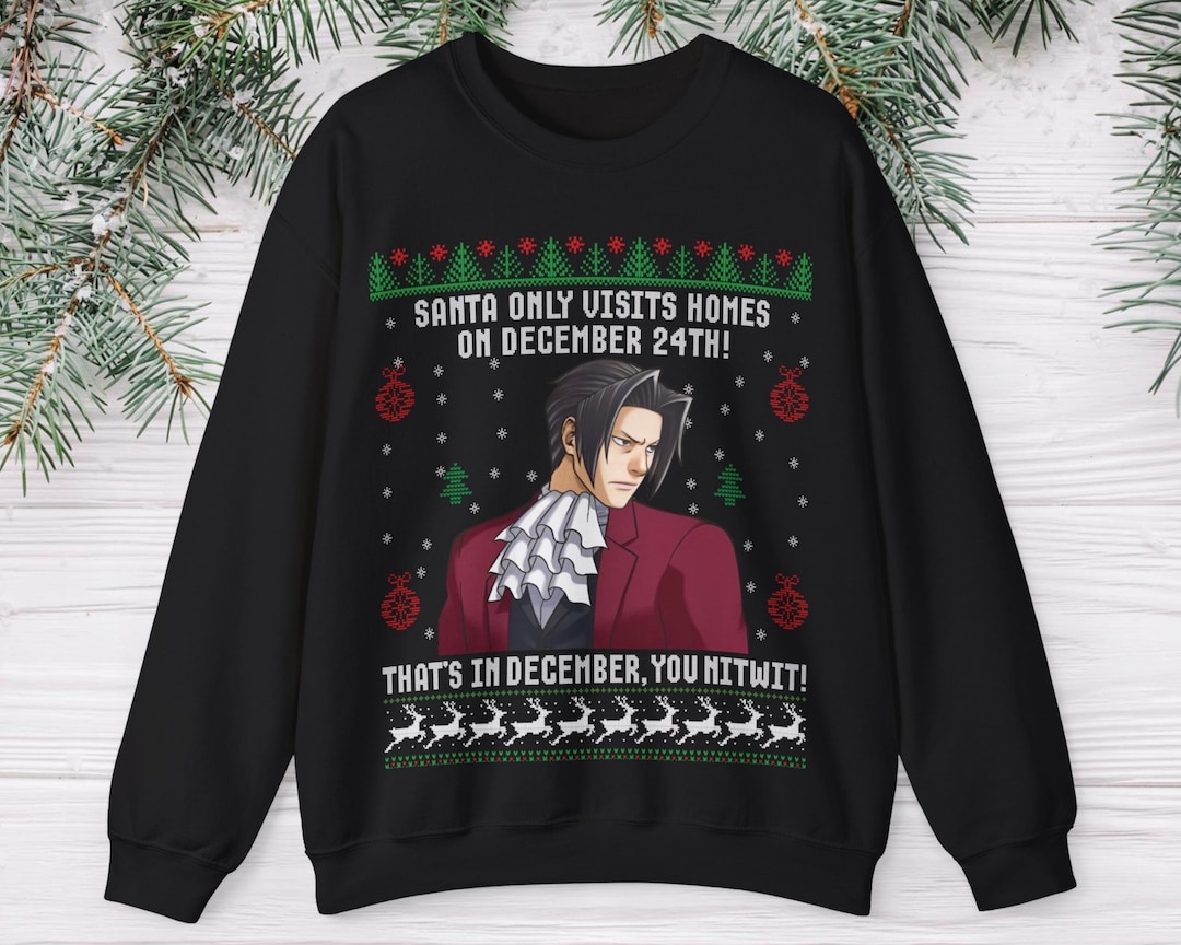Ace Attorney Ugly Christmas Sweater - Edgeworth Santa December 24th ...