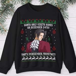 Ace Attorney Ugly Christmas Sweater - Edgeworth Santa December 24th ...