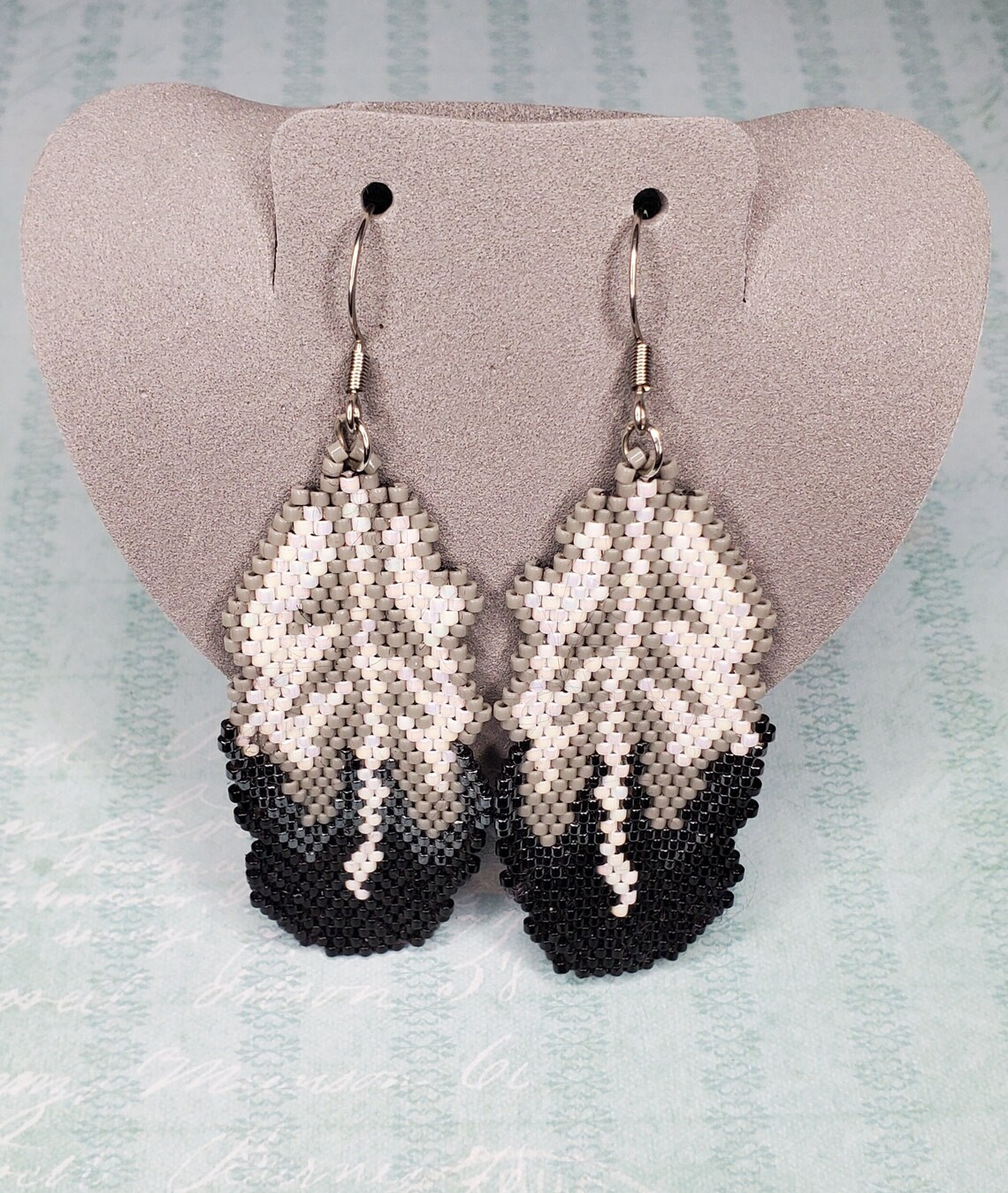 Feather Beaded Earrings - Etsy