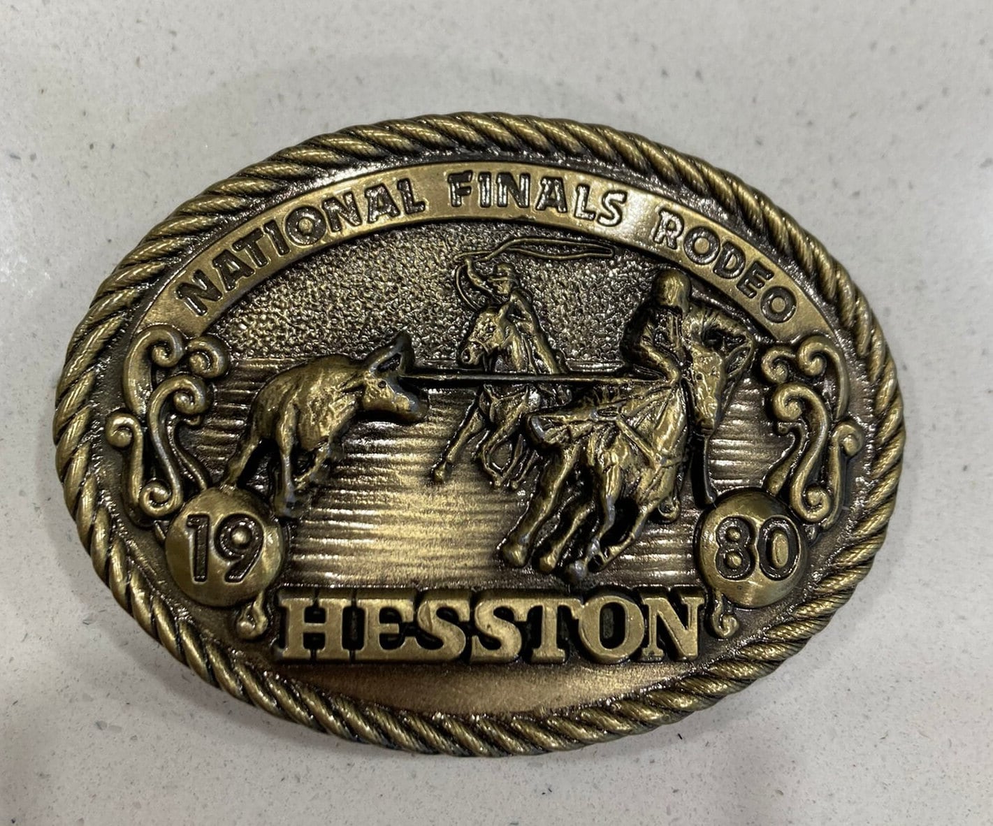 New Vintage 1980 Hesston NFR Belt Buckle - Etsy