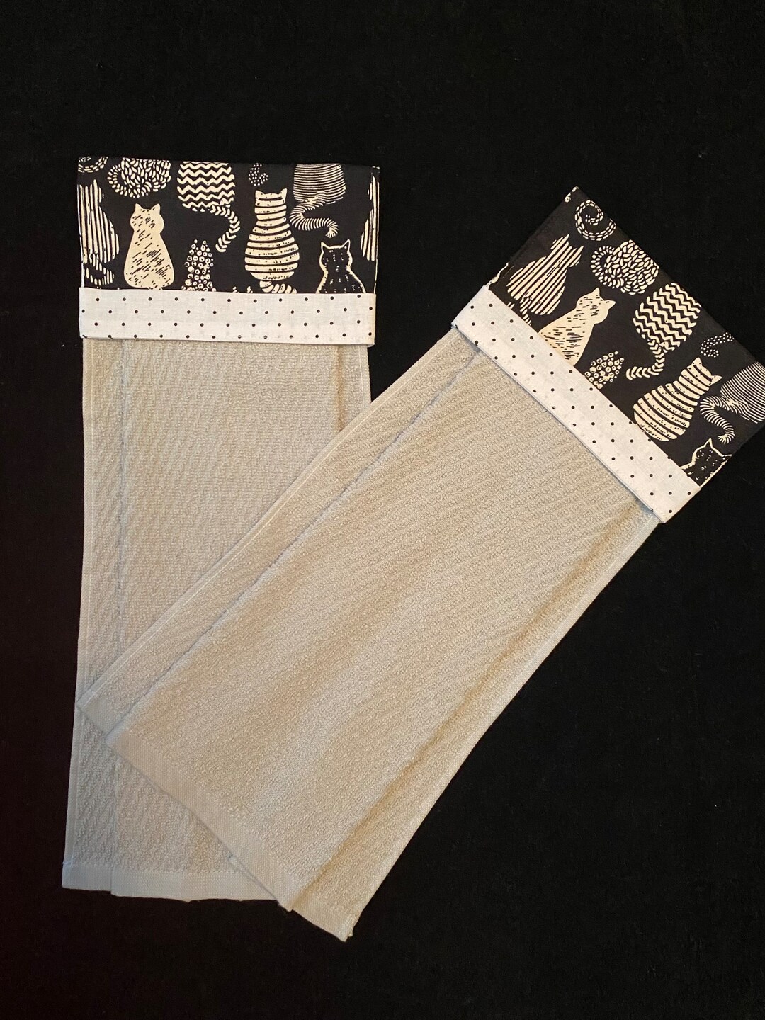 Hanging Kitchen Towels, Cats Kittens Themed Kitchen Towels, Cat Lovers ...