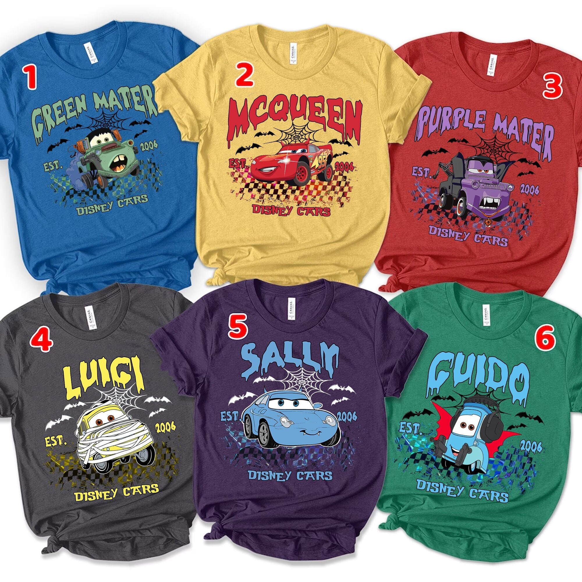 Disney Cars Kids Adult Shirt Halloween Costume Family Friends Teachers ...