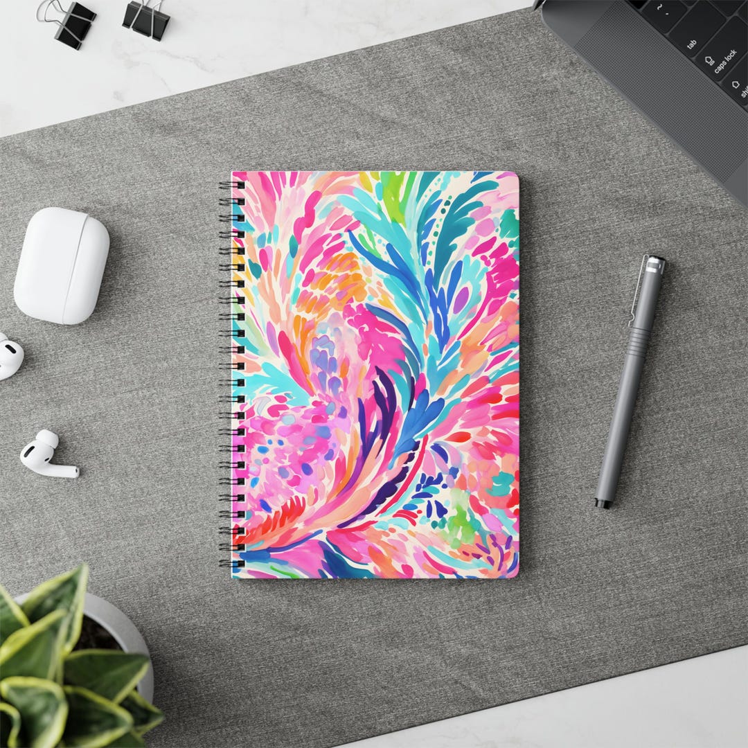 Colorful Floral A5 Notebook - Journal, Planner, Sketchbook, Gift for ...