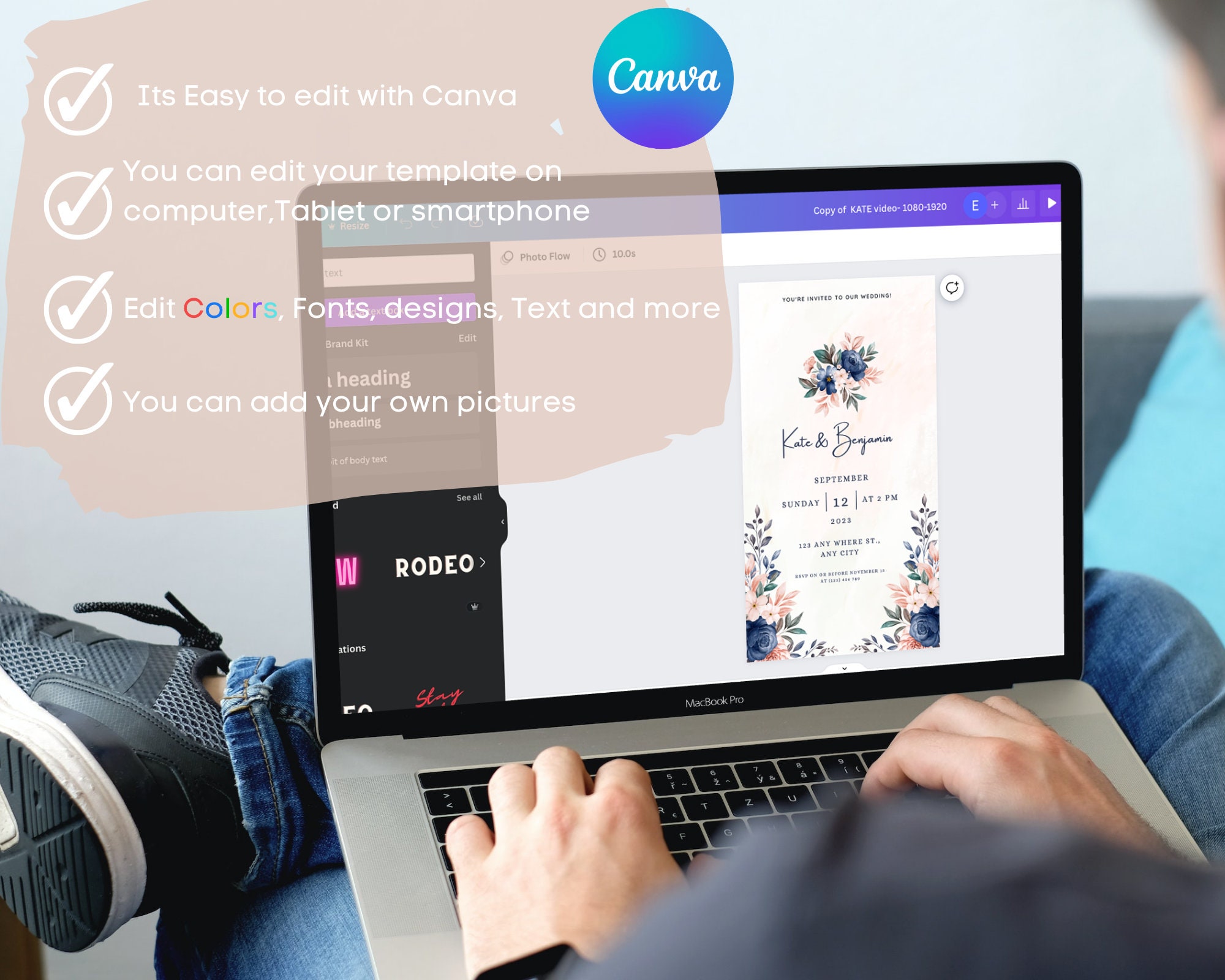 KATE Wedding Animated Video Invitation Template, Digital Wedding Invite ...