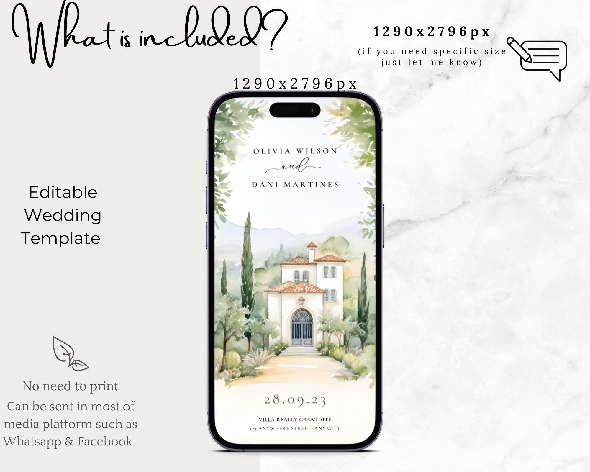 Elegant Editable Italy Wedding Invitation Instant Download - Etsy