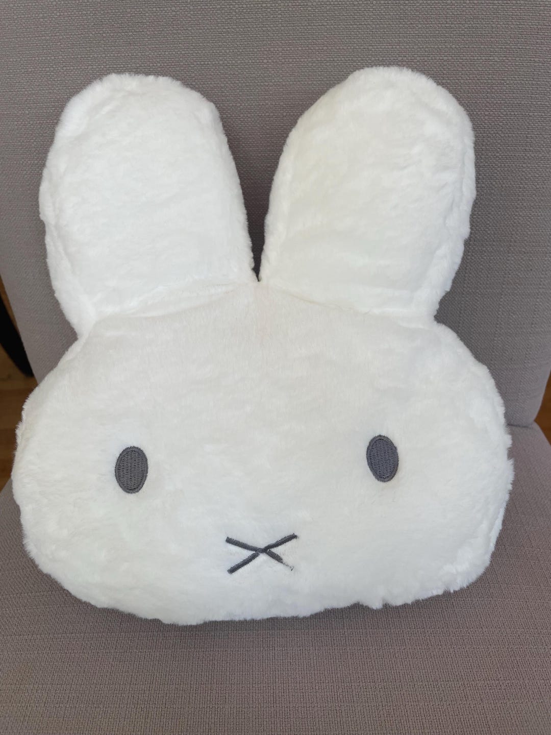 12” Cute White Miffy Bunny Head Pillow Plush Soft Cuddly Gift - Etsy