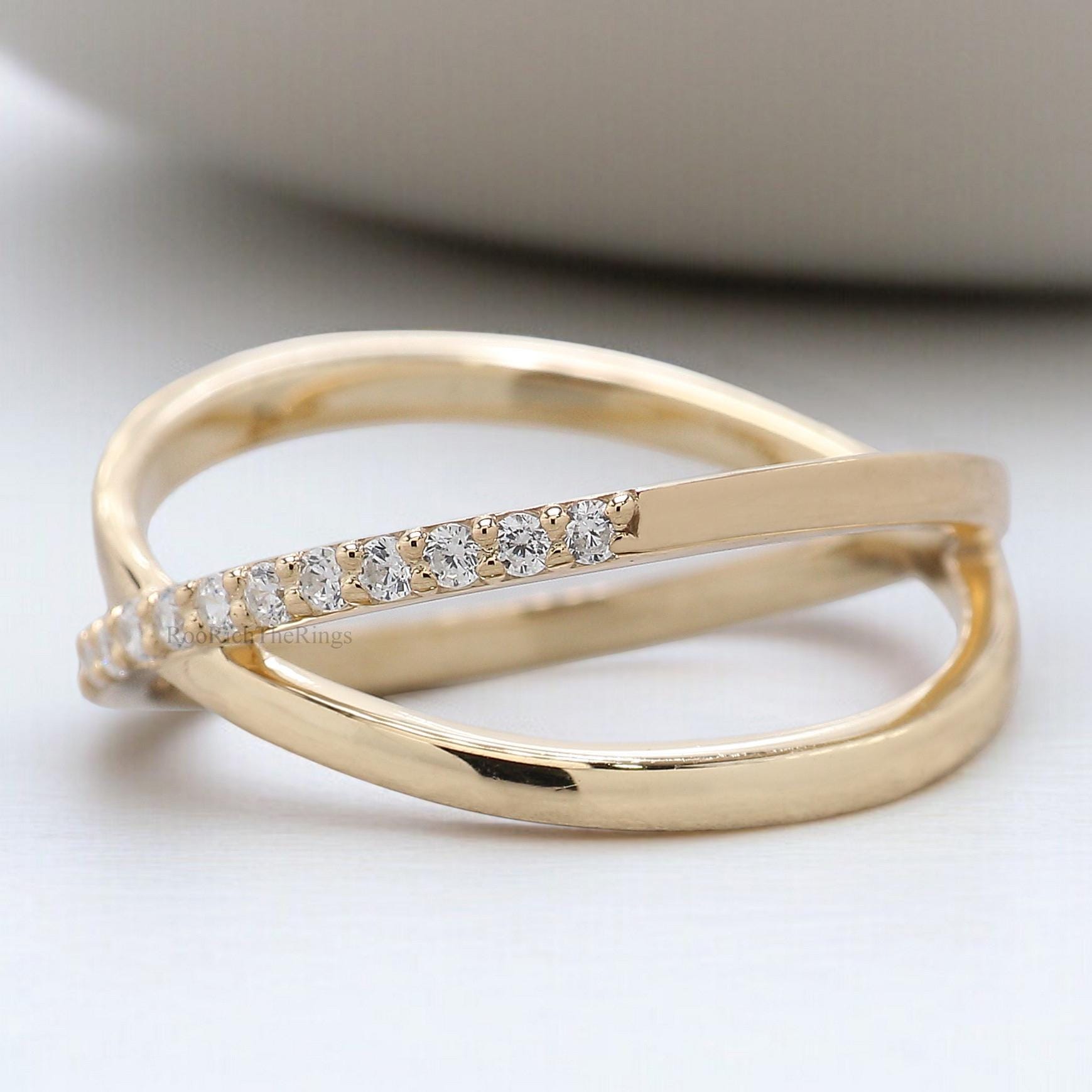 Natural Round Diamond Cross Ring Silver/10k/14k/18k Band 0.17 CT ...
