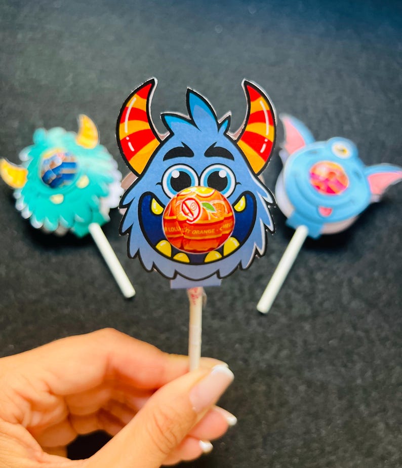 Monsters Lollipop Holders Printable, Halloween Lollipop Holders, Party ...