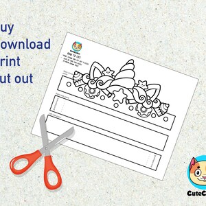 Unicorn Colouring Paper Crown Printable for Kids, Hat Fun Kids Craft ...