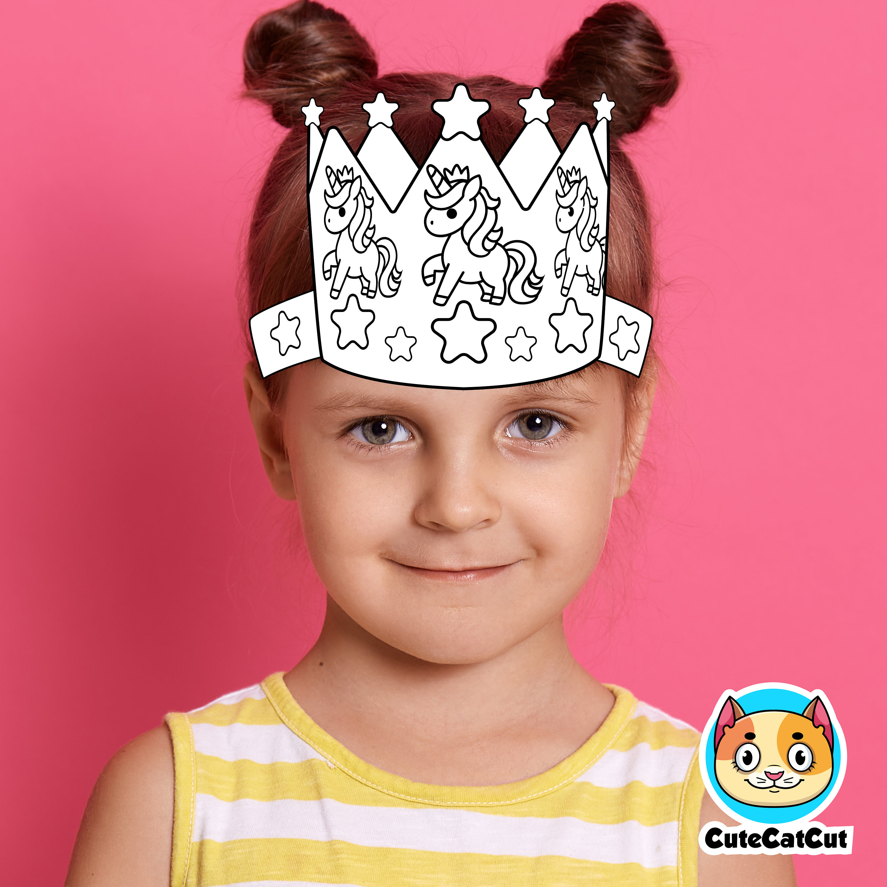 Unicorn Colouring Paper Crown Printable for Kids, Hat Fun Kids Craft ...