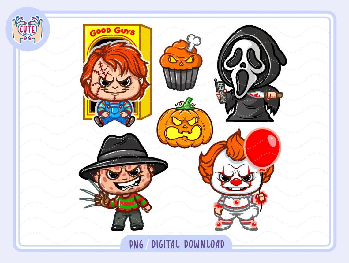 Halloween Villains Clipart Png, Cute Halloween Friends Clipart ...