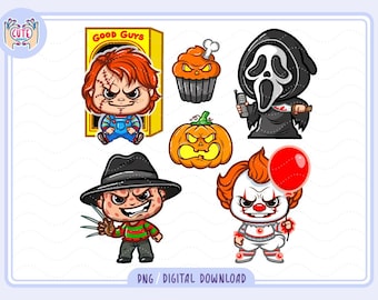 Halloween Villains Clipart Png, Cute Halloween Friends Clipart ...