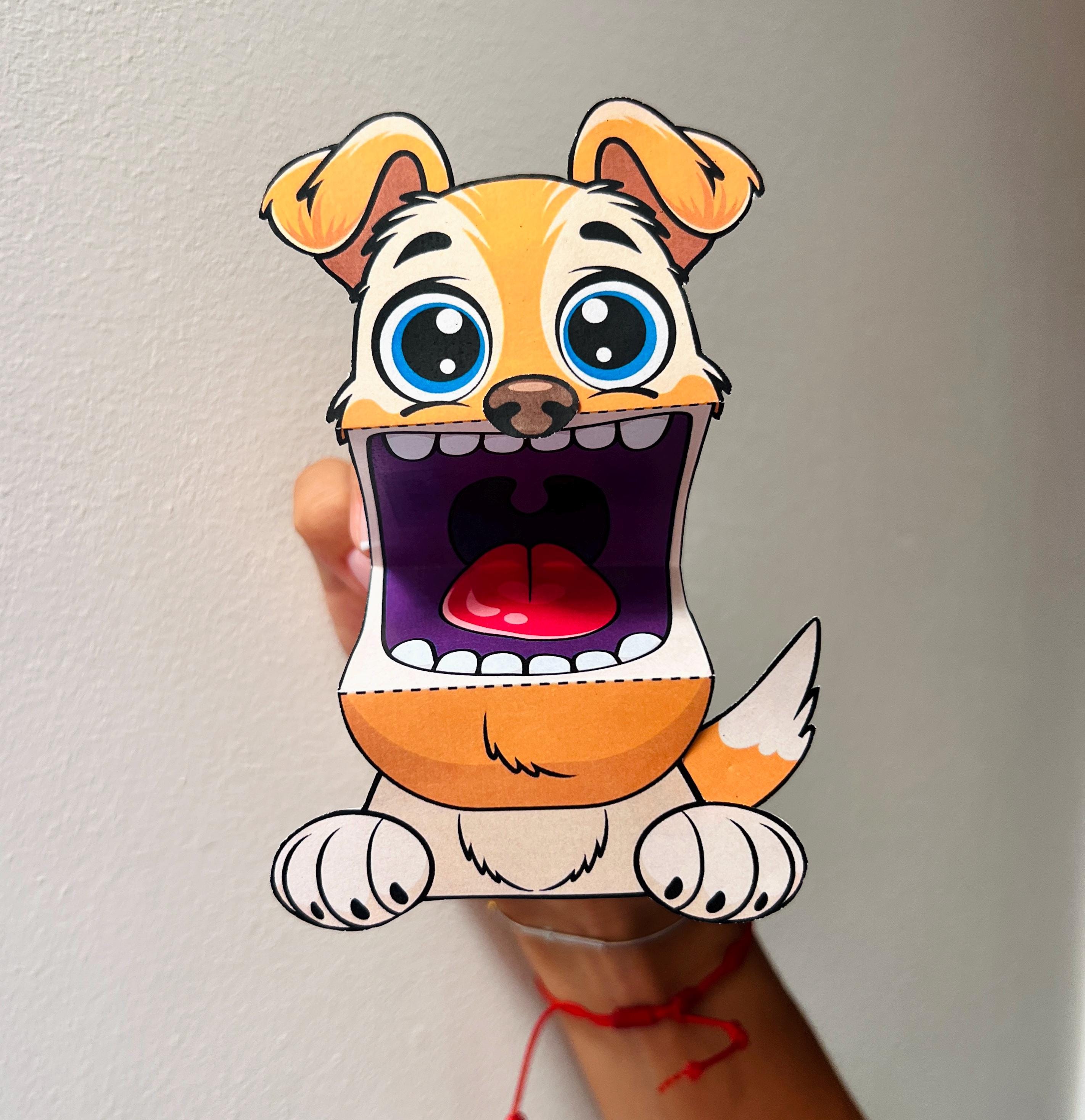 Dog Paper Printable Hand Puppet, Puppy Printable Articulated Paper Doll ...