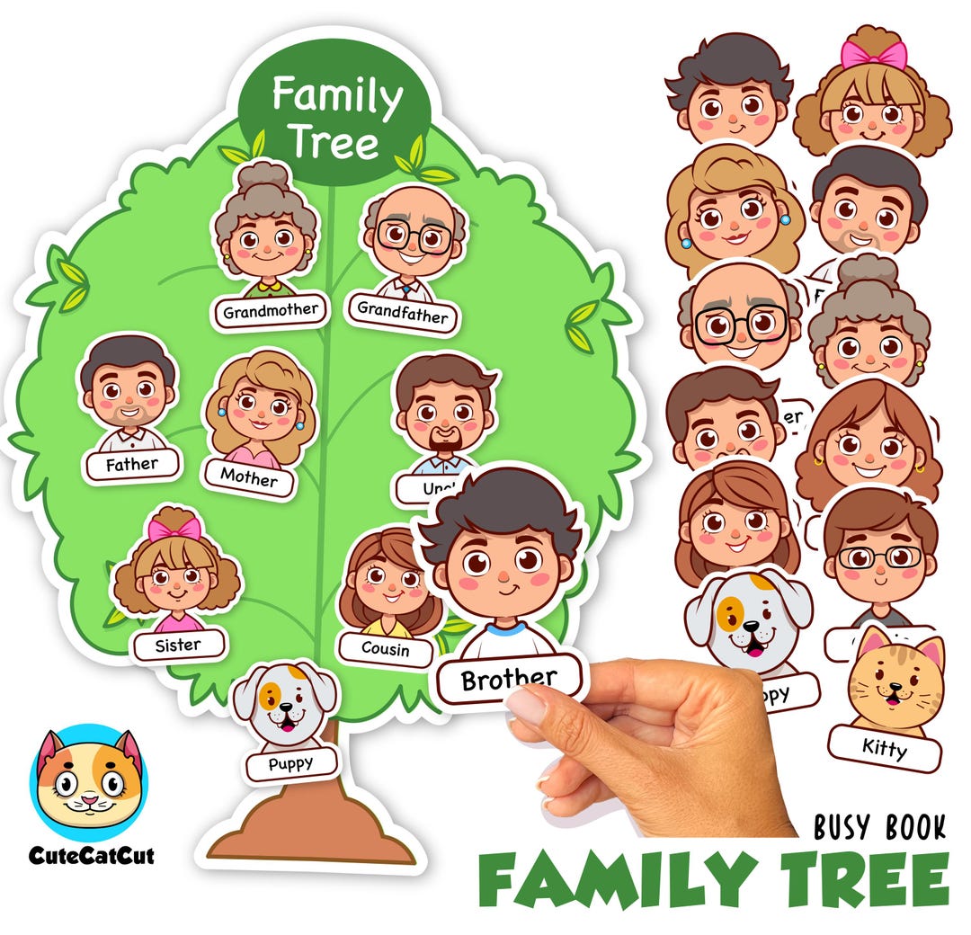 Family Tree Busy Book Printable Activity, My Family Tree for Kids ...