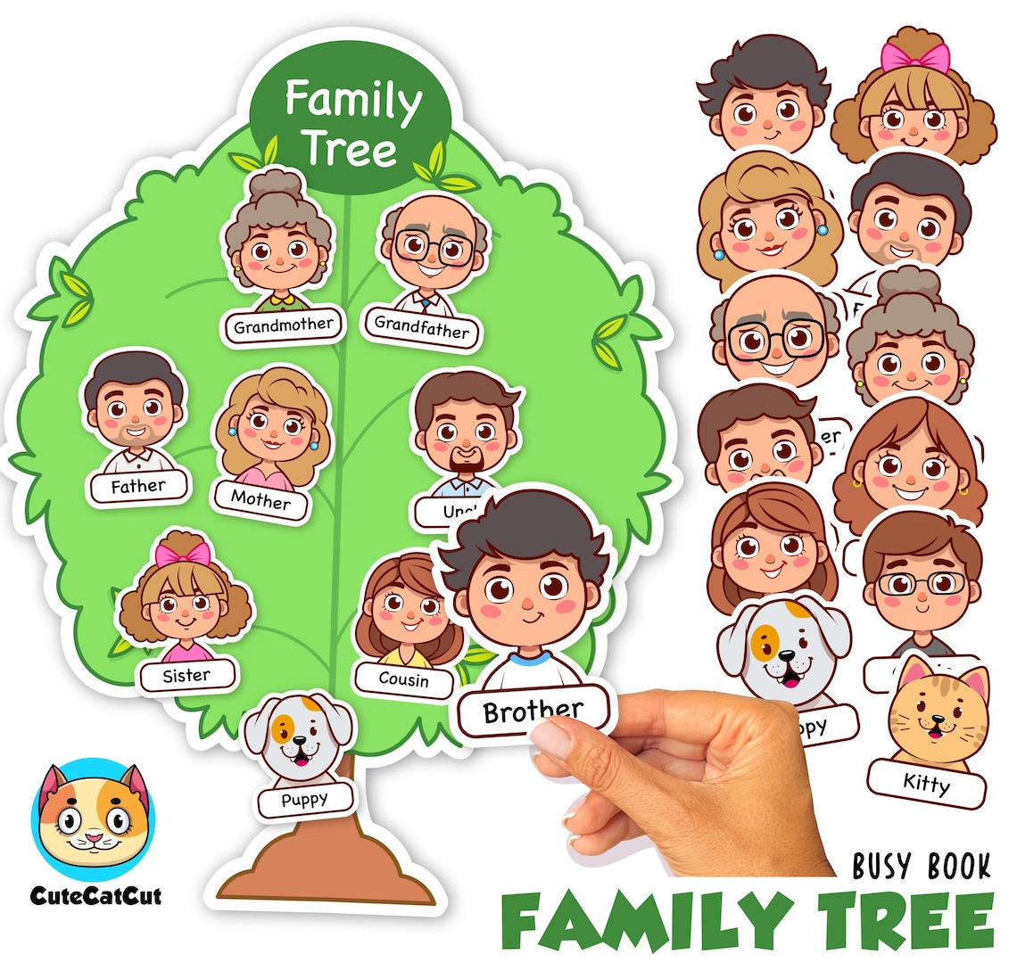 Family Tree Busy Book Printable Activity, My Family Tree for Kids ...