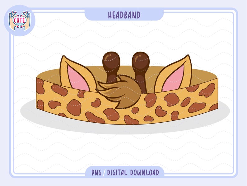 Giraffe Headband, Giraffe Paper Crown, Giraffe Ears Paper Crown Party ...