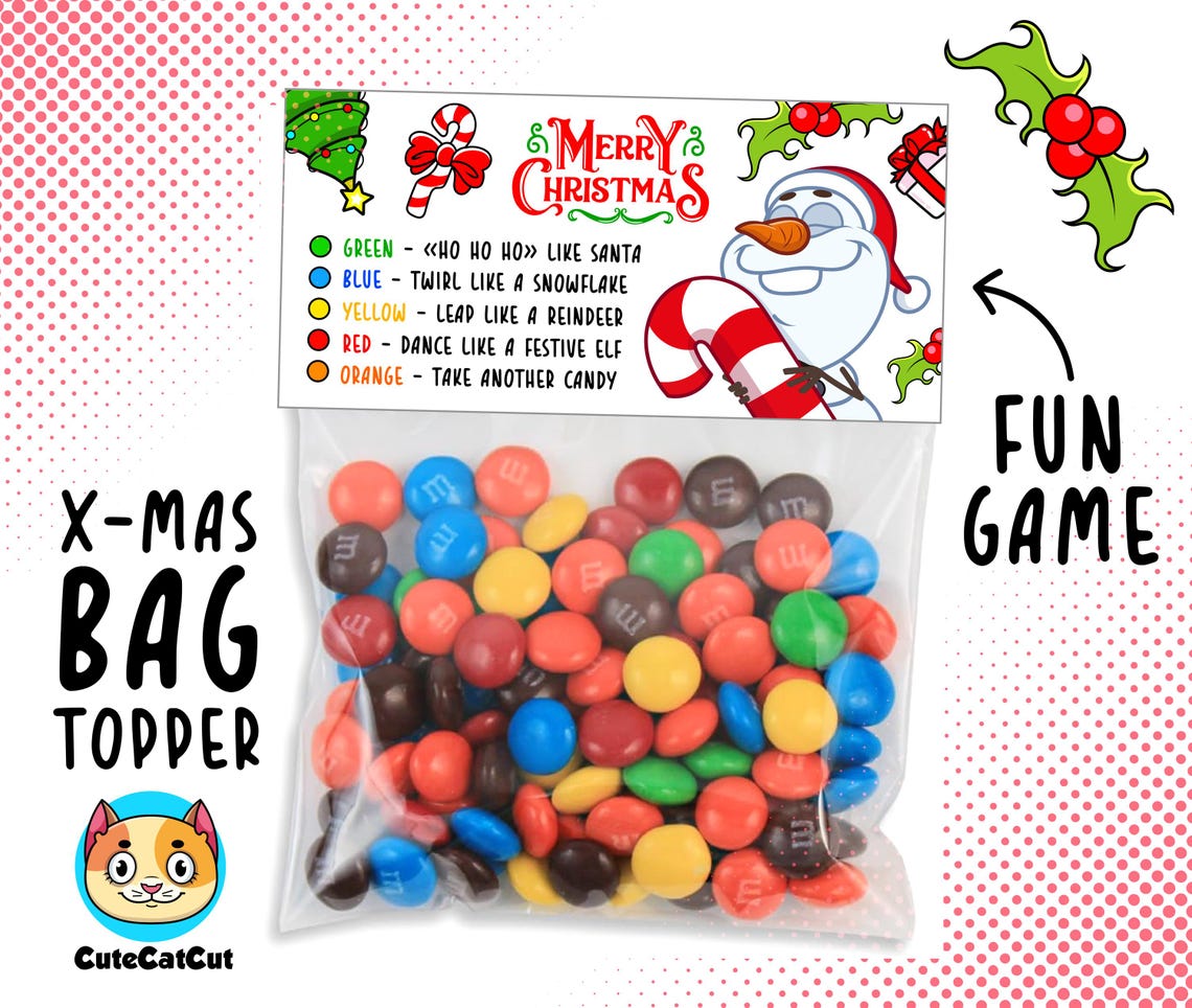 Christmas Bag Toppers Instant Download, Favor Bag Topper, Goodie Bag ...