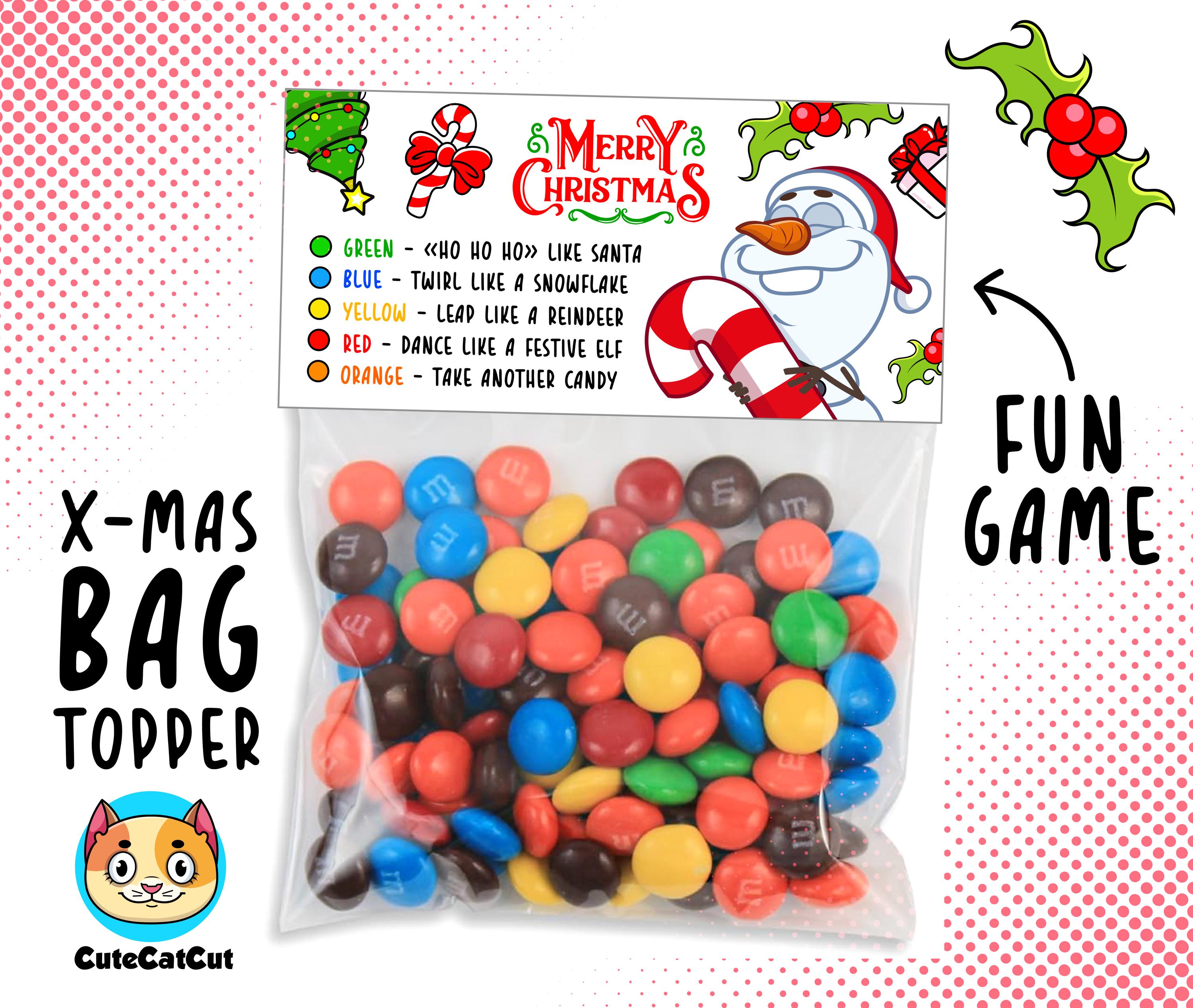 Christmas Bag Toppers Instant Download, Favor Bag Topper, Goodie Bag ...