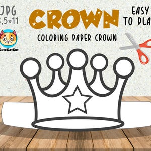 King Royal Coloring Paper Crown Printable for Kids, Prince Hat Fun Kids ...