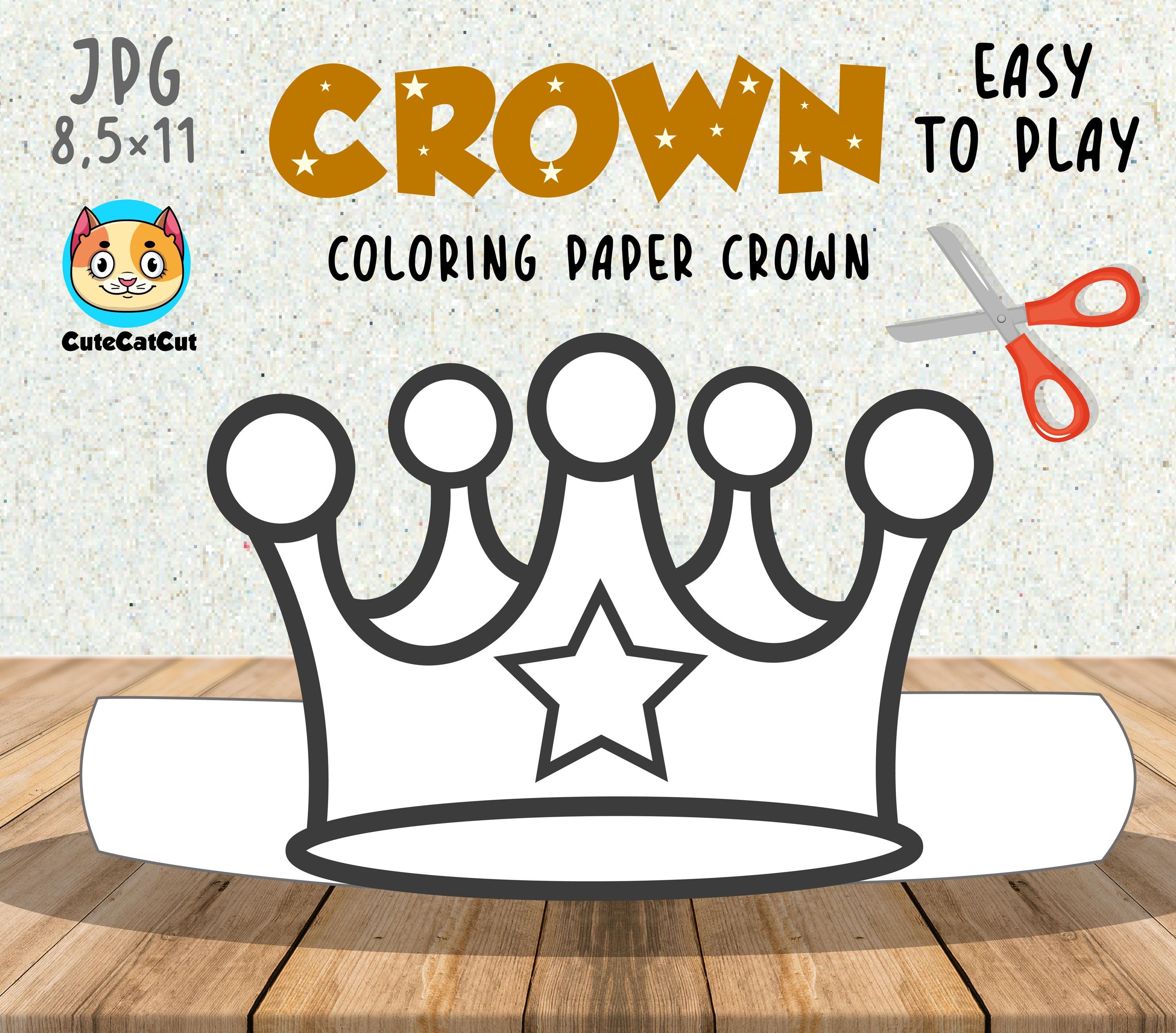 King Royal Coloring Paper Crown Printable for Kids, Prince Hat Fun Kids ...
