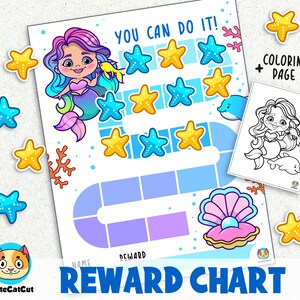 Printable Reward Chart for Girls, Behavior Sticker Chart, Printable ...