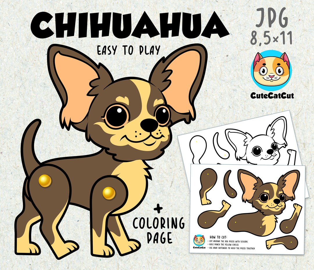 Chihuahua Dog Paper Doll Printablechihuahua Puppyprintable - Etsy