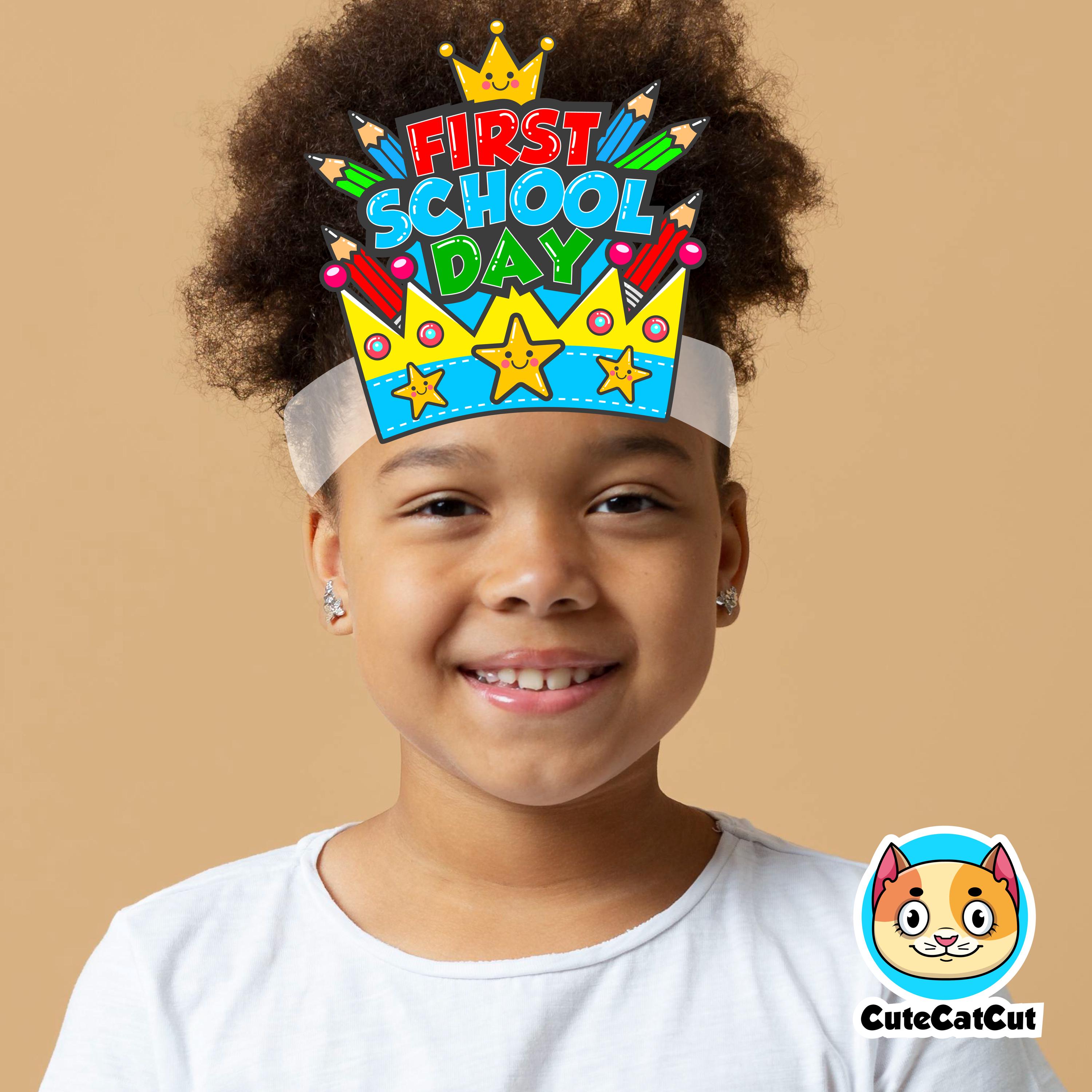 First Day of School Crown Printable,diy Coloring Crown,first Day of ...