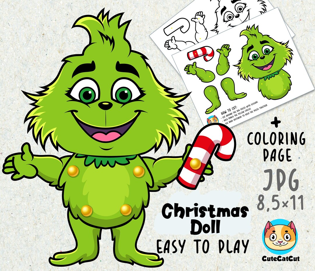 Christmas Santa Paper Doll Printable, Christmas Paper Doll, Printable ...
