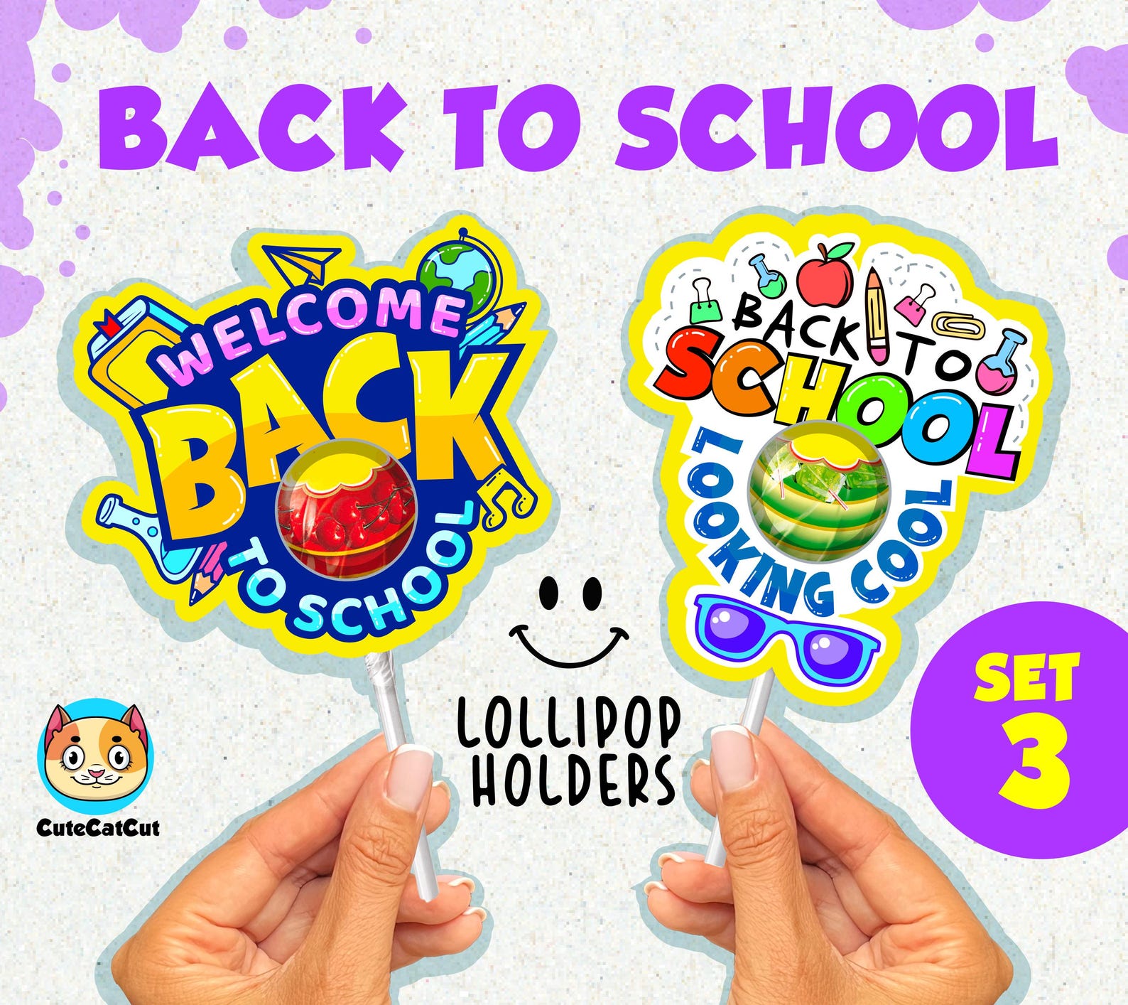 Welcome Back to School Lollipop Holders Printable, Classroom Party ...