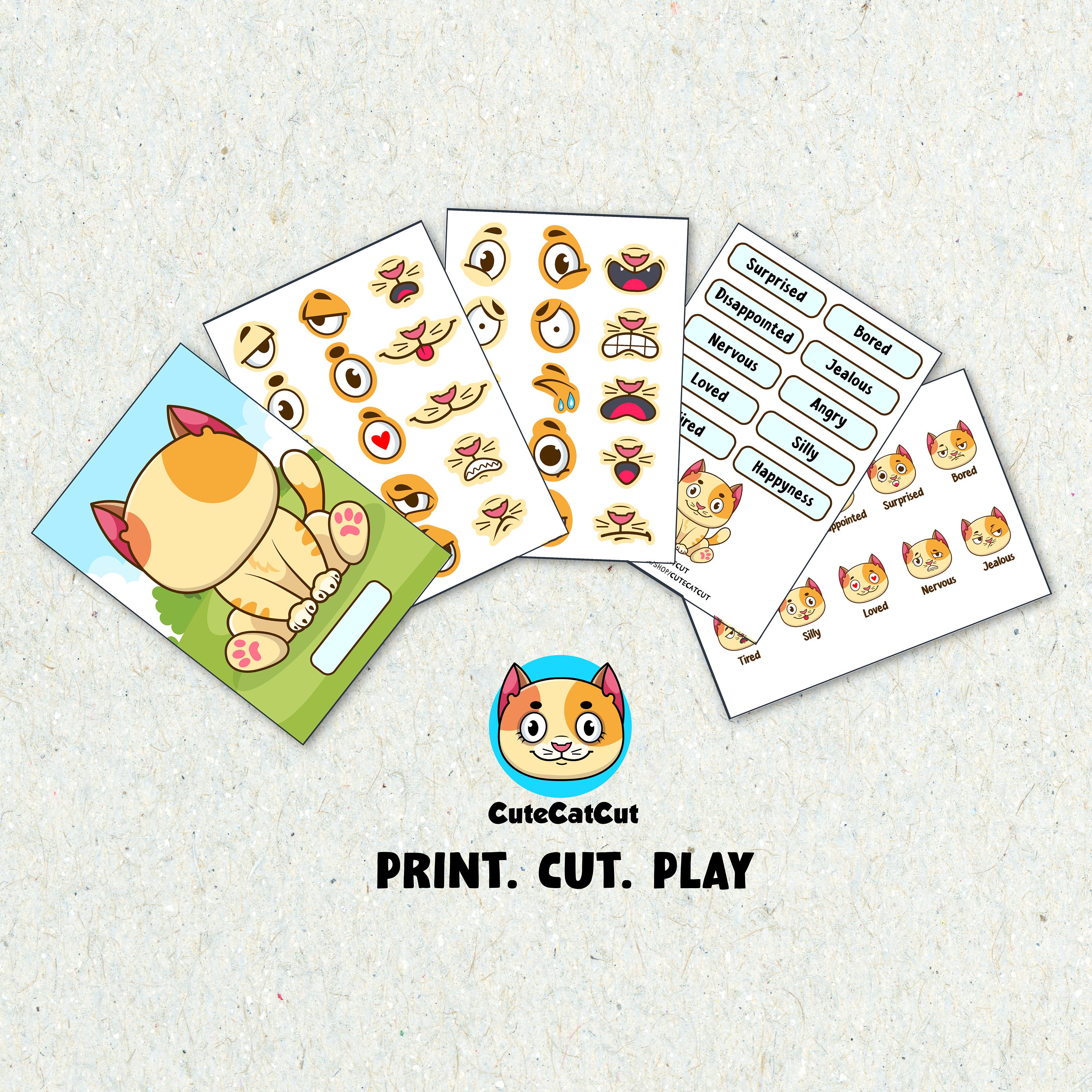 Cat Themed Emotions and Feelings Printable Activity. Cat Toddler ...