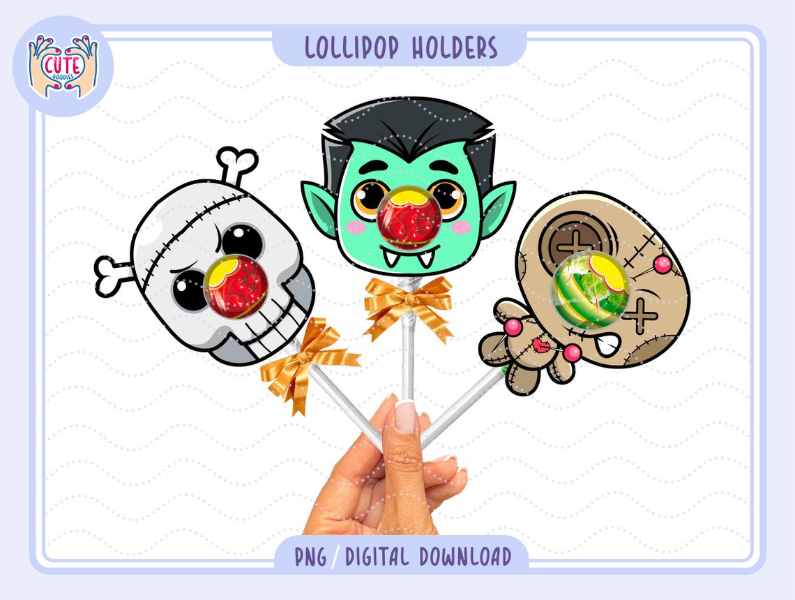 Halloween Lollipop Holders Printable, Vampire Lollipop Holder, Digital ...