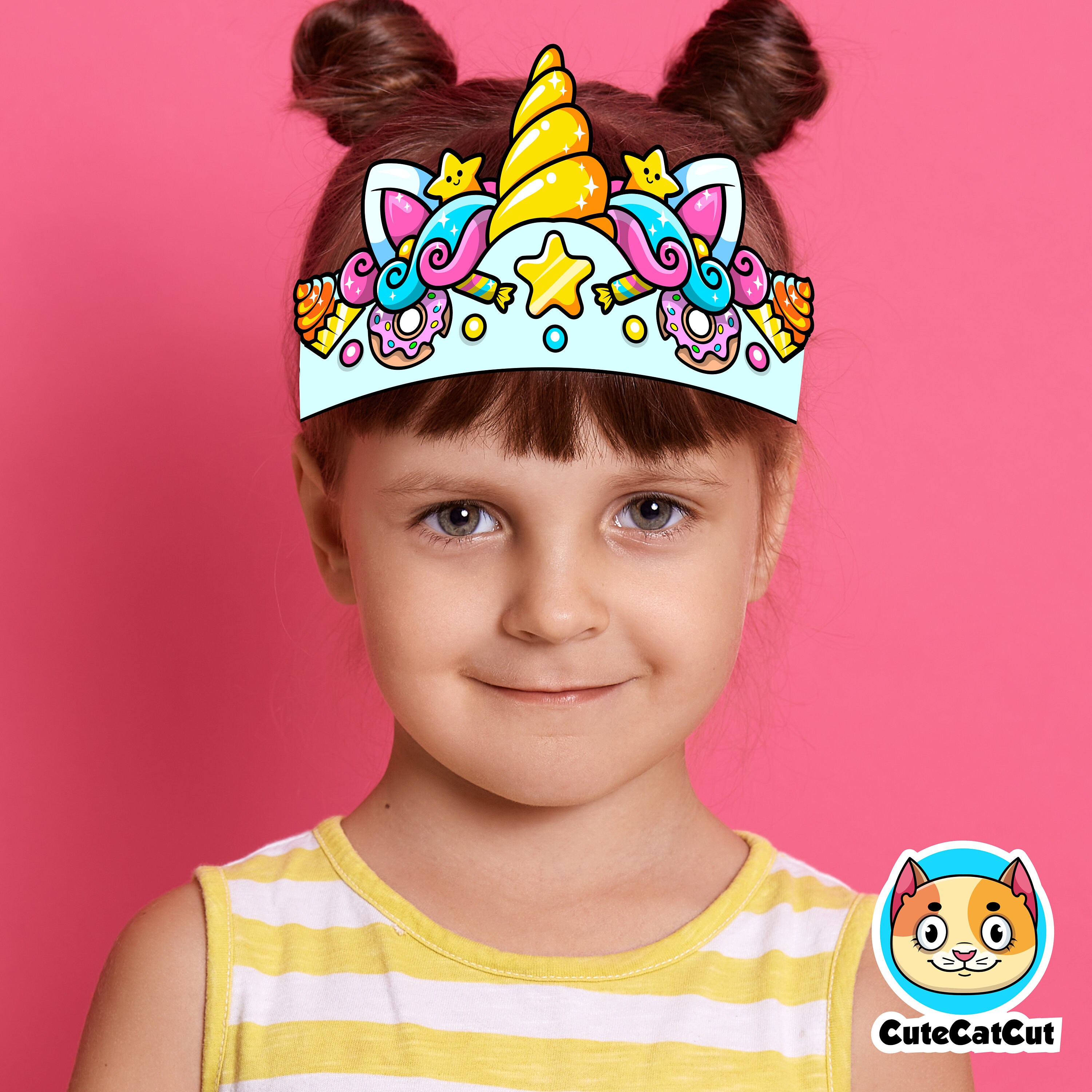 Unicorn Colouring Paper Crown Printable for Kids, Hat Fun Kids Craft ...