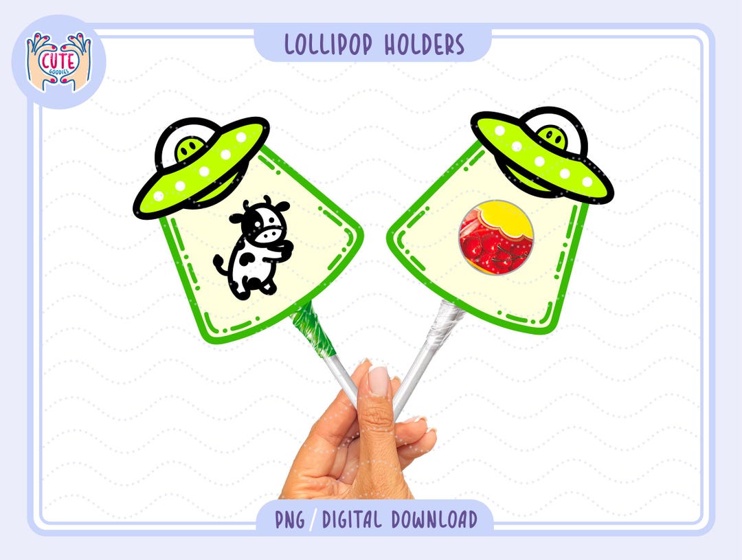 UFO Lollipop Holder Printable, Aliens Candy Sucker Png, Space Craft for ...