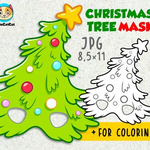 Christmas Tree Printable Mask for Kids, Toddler Activity, Christmas ...