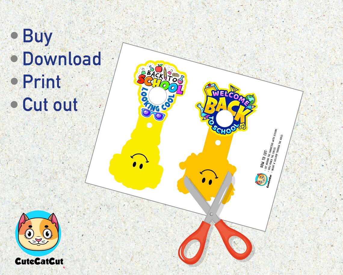 Welcome Back to School Lollipop Holders Printable, Classroom Party ...