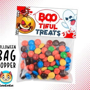 Halloween Treat Bag Toppers Instant Download, Favor Bag Topper, Digital ...