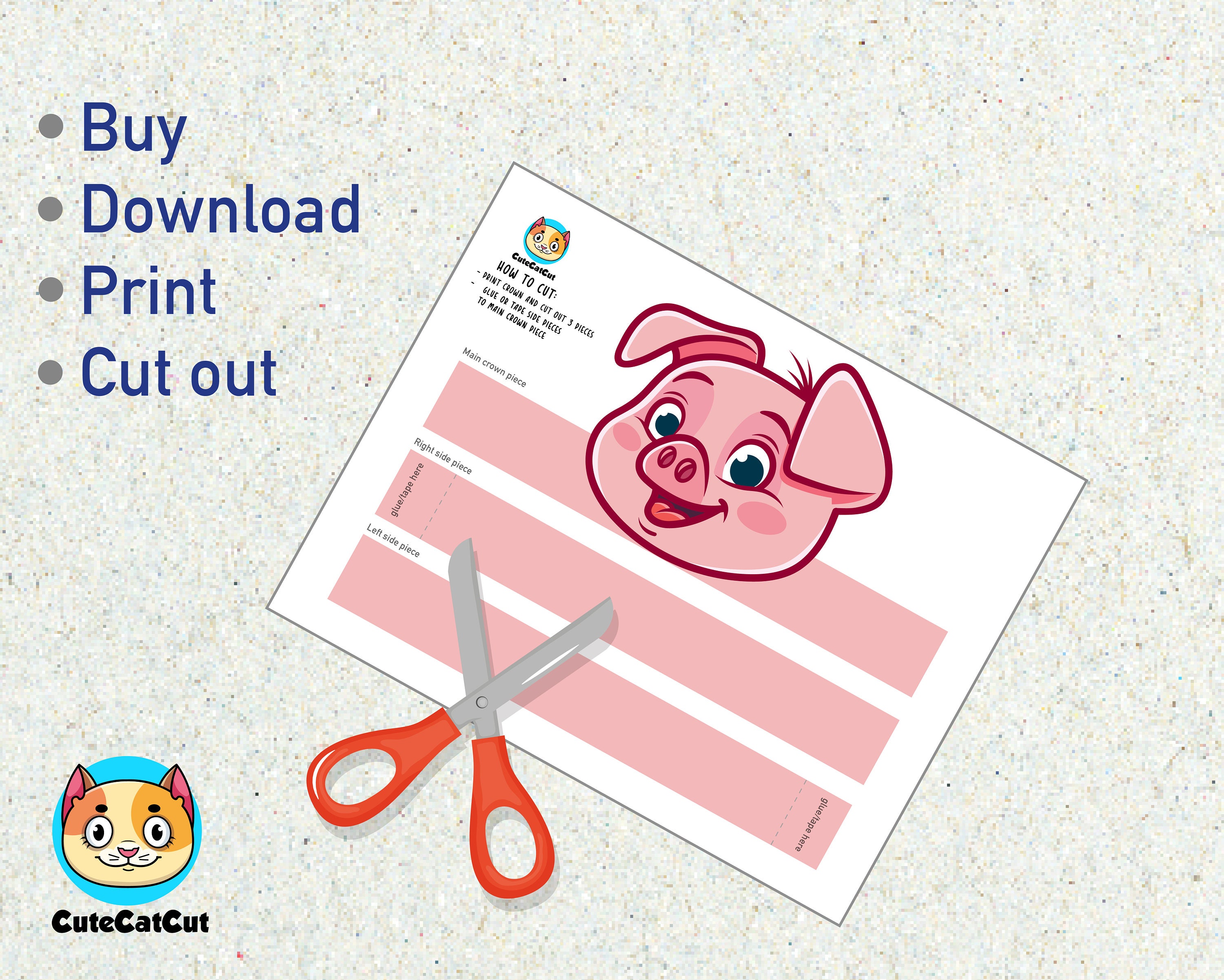 Pig Paper Crown Printable for Kids, Pig Hat Fun Kids Craft, Costume ... Pig Paper Crown Printable for Kids, Pig Hat Fun Kids Craft, Costume ...
