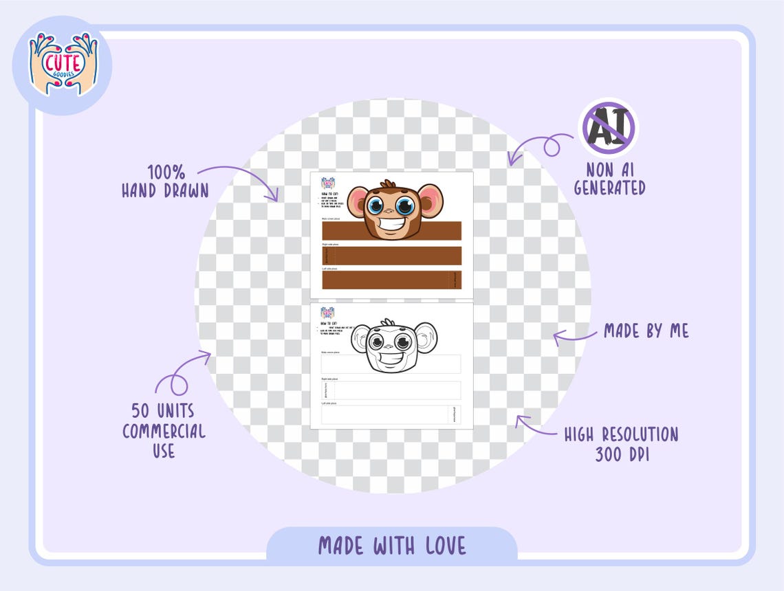 Monkey Paper Crown Printable for Kids, Monkey Hat Fun Kids Craft ...