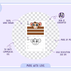 Monkey Paper Crown Printable for Kids, Monkey Hat Fun Kids Craft ...