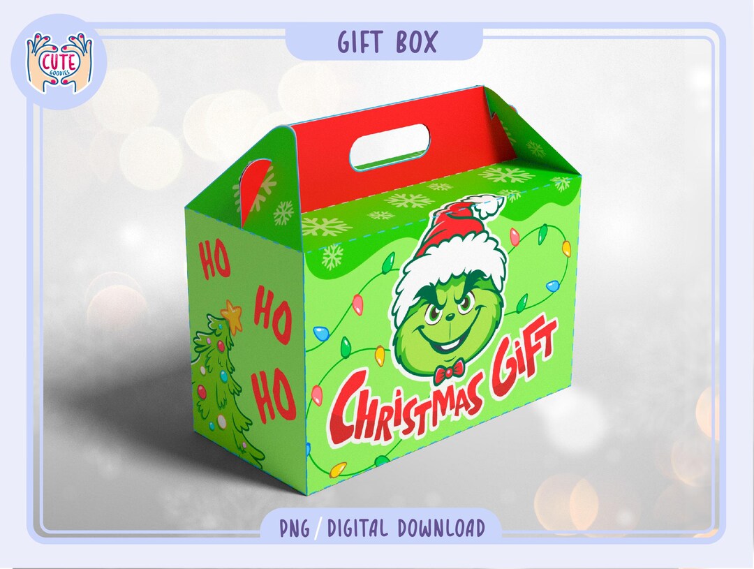Printable Christmas Gift Box, Party Favor Packaging (digital Download ...