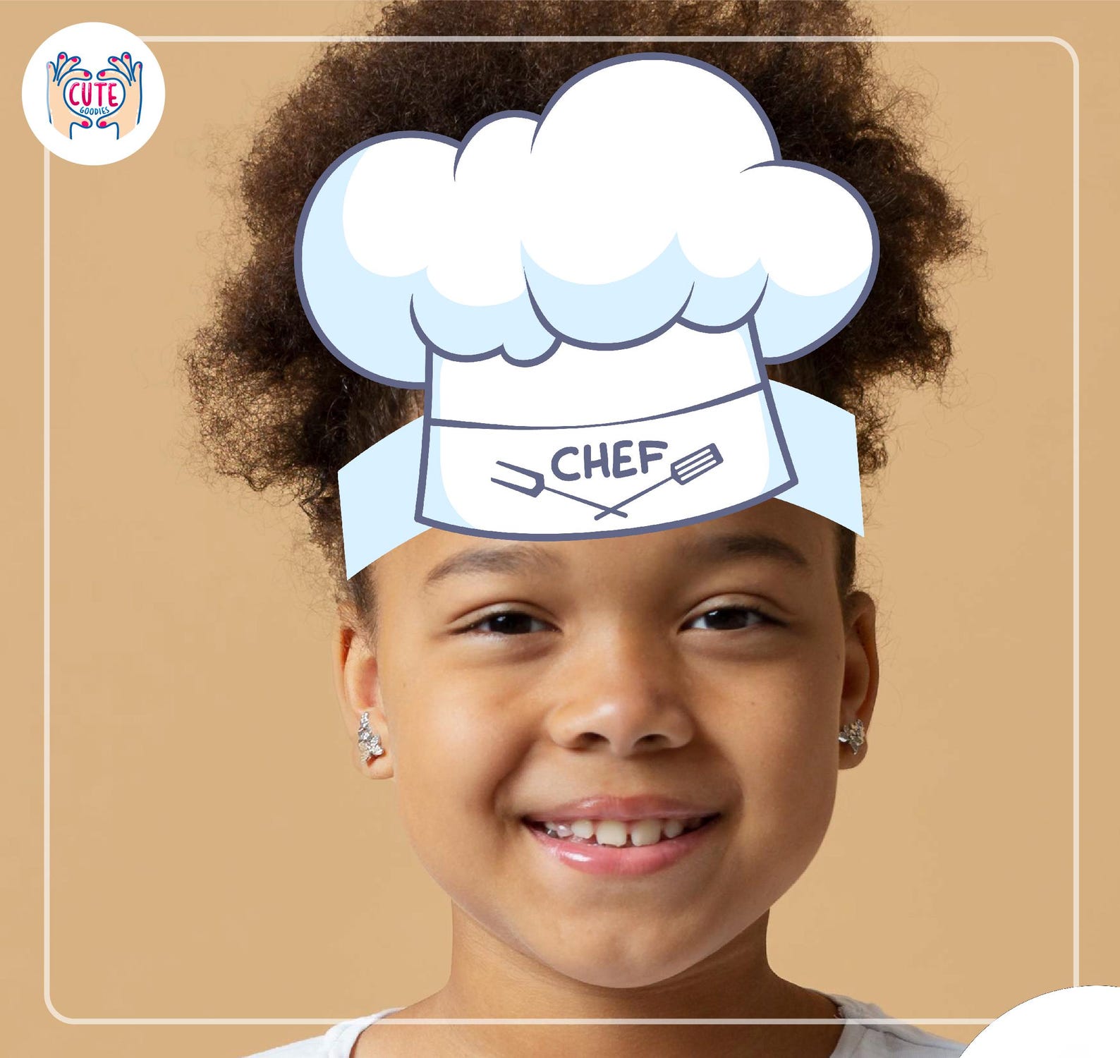 Chef Paper Crown Printable for Kids, Chef Hat Cook Fun Kids Craft ...