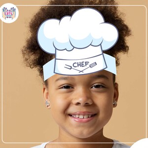 Chef Paper Crown Printable for Kids, Chef Hat Cook Fun Kids Craft ...