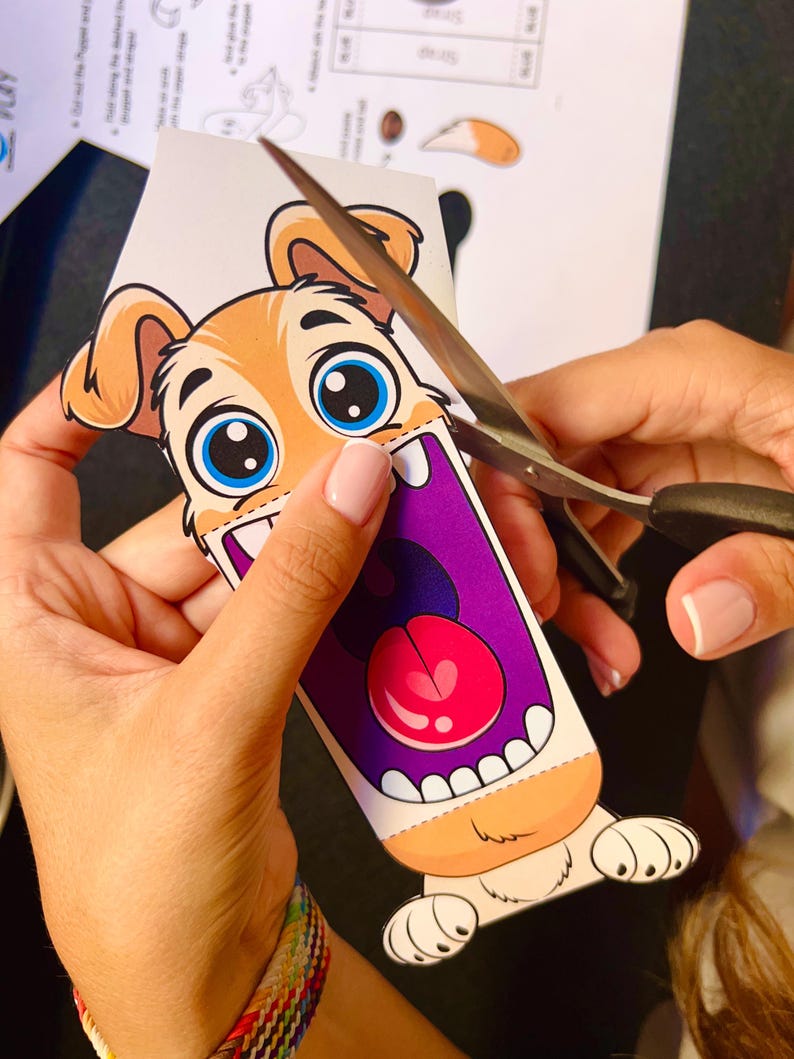 Dog Paper Printable Hand Puppet, Puppy Printable Articulated Paper Doll ...
