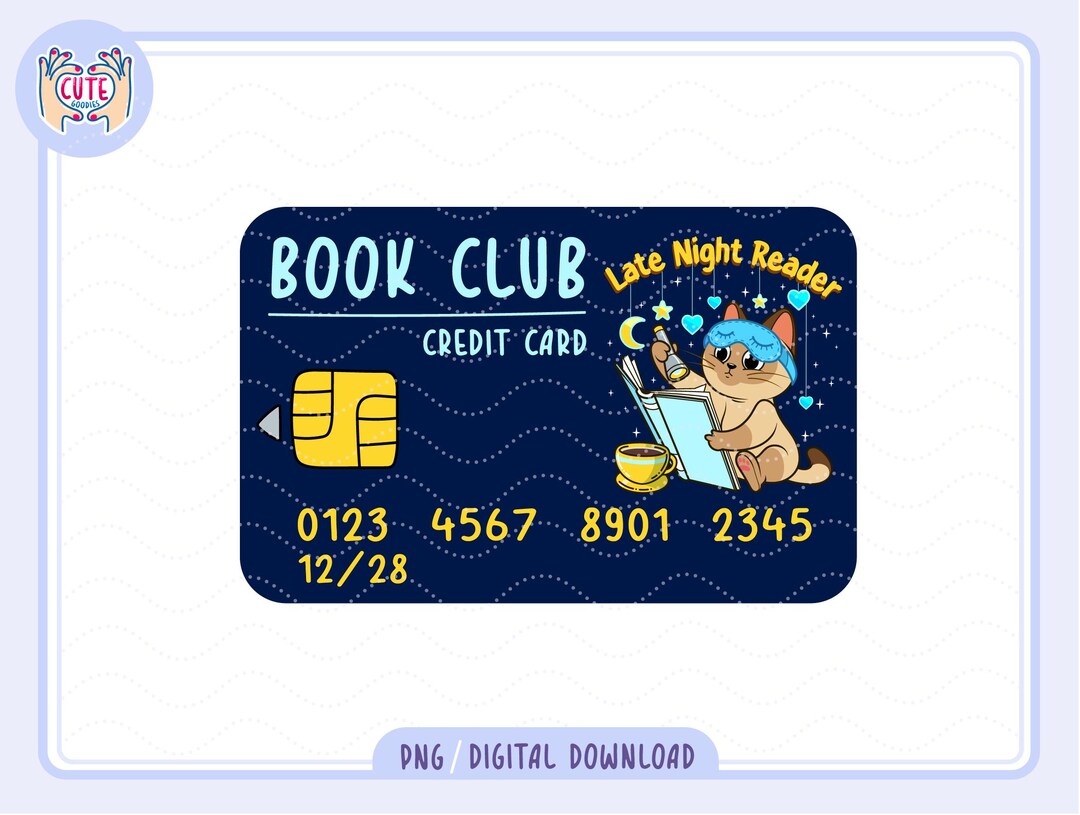 Late Night Reader Club Credit Card PNG, Night Book Club Credit Card Png ...