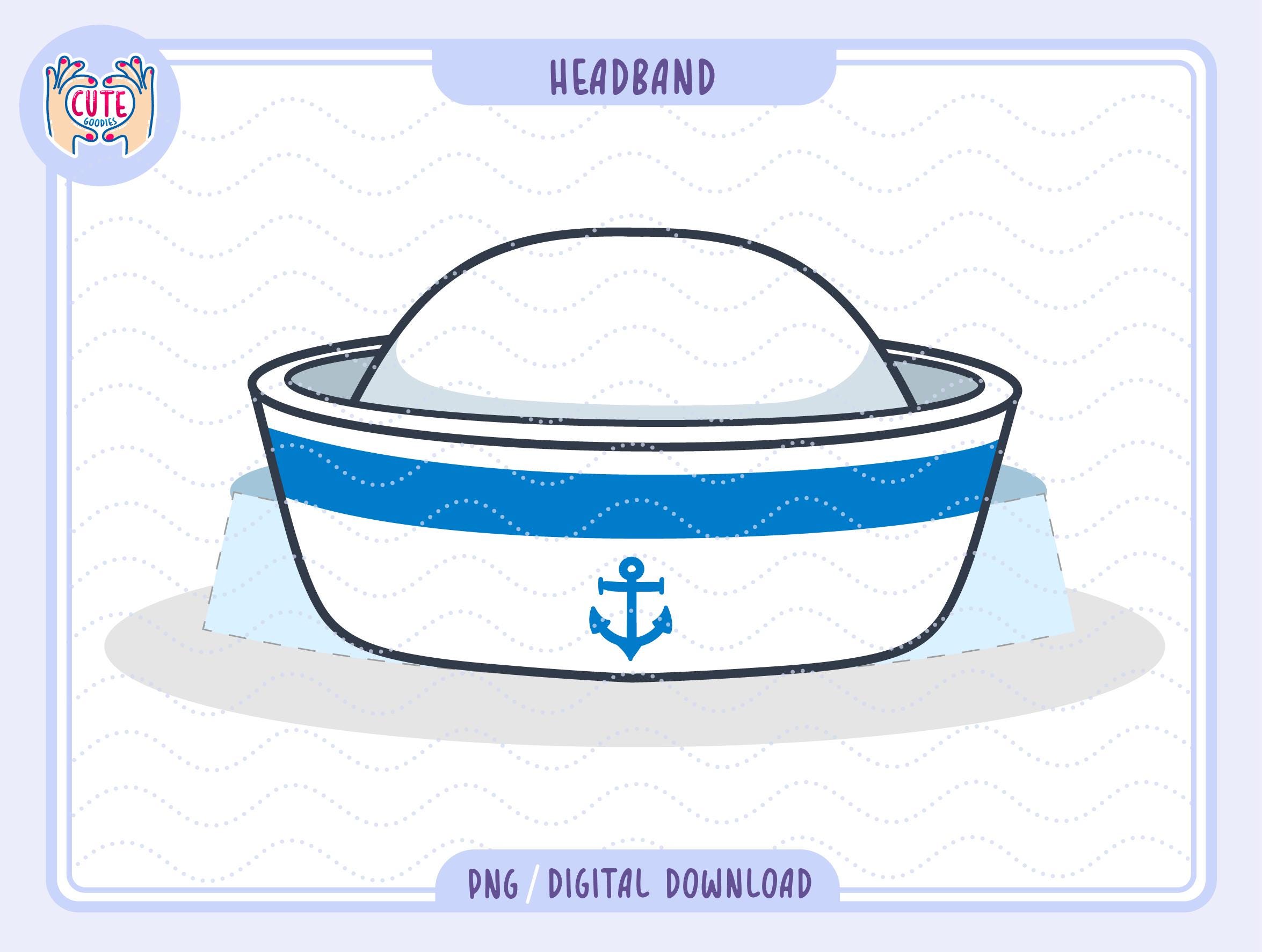 Sailor Cap Paper Crown Printable for Kids, Sailor Cap Hat Fun Kids ...