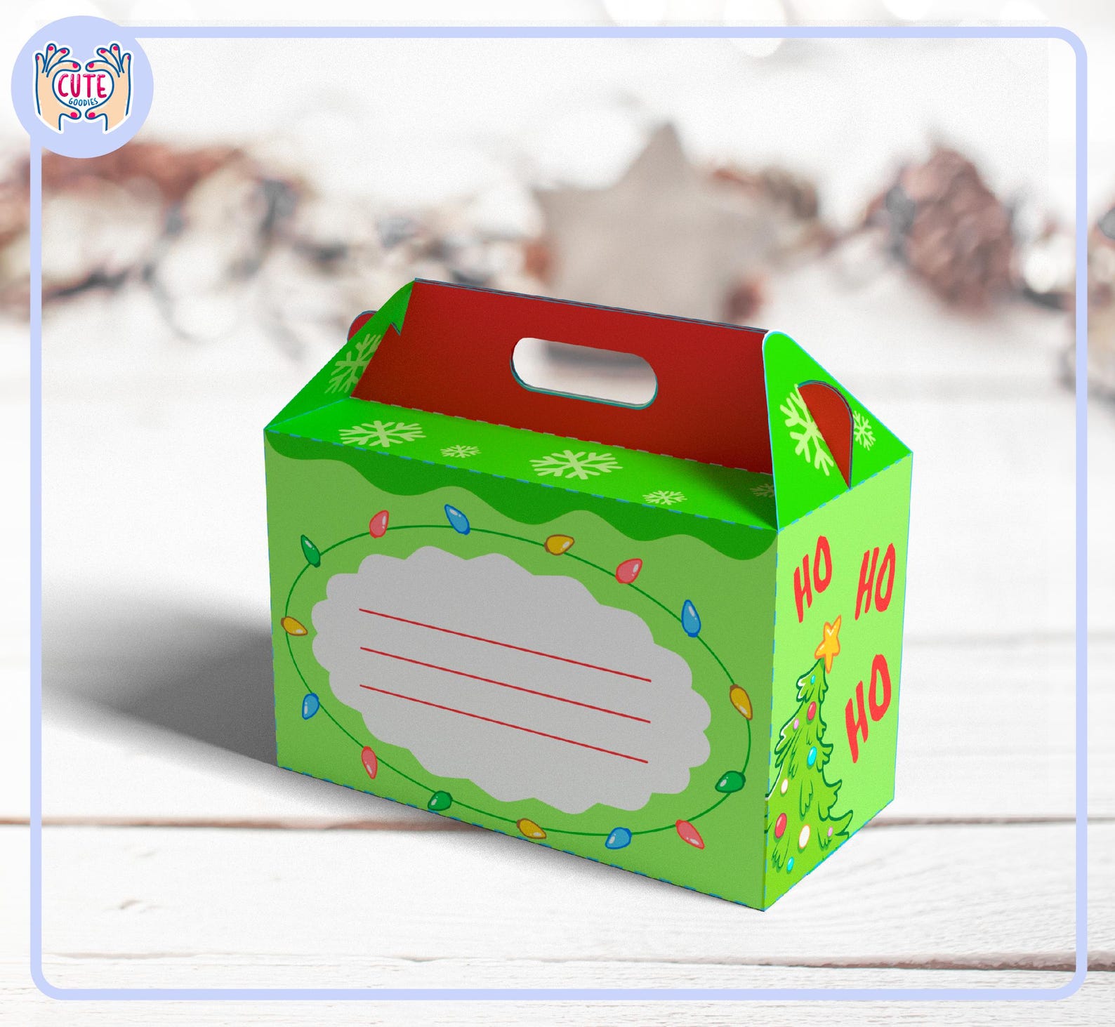 Printable Christmas Gift Box, Party Favor Packaging (digital Download ...