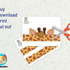 Giraffe Headband, Giraffe Paper Crown, Giraffe Ears Paper Crown Party ...