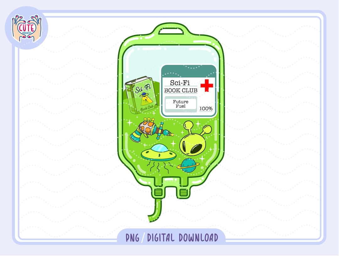 Sci-fi IV Bag Bookish Bundle PNG, Sci-fi Book Club, Bookish Drip Bag ...